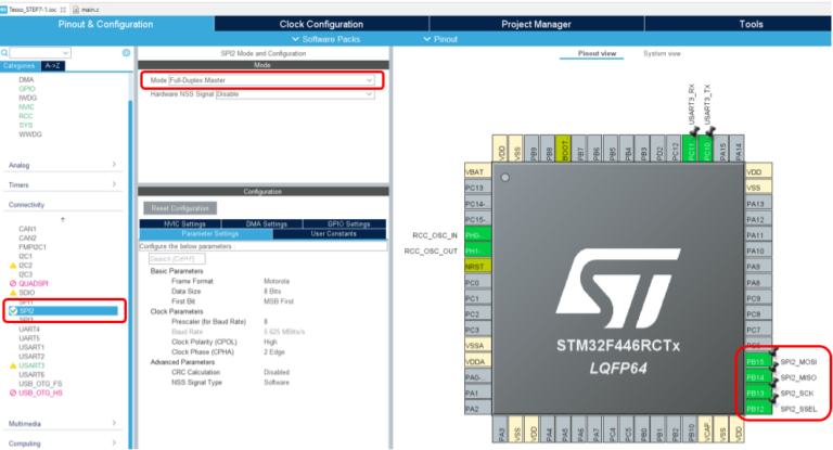マイクロマウス研修(のり)[39]STM32F446 STEP7-1 SPI | アールティ 移動型ロボットブログ